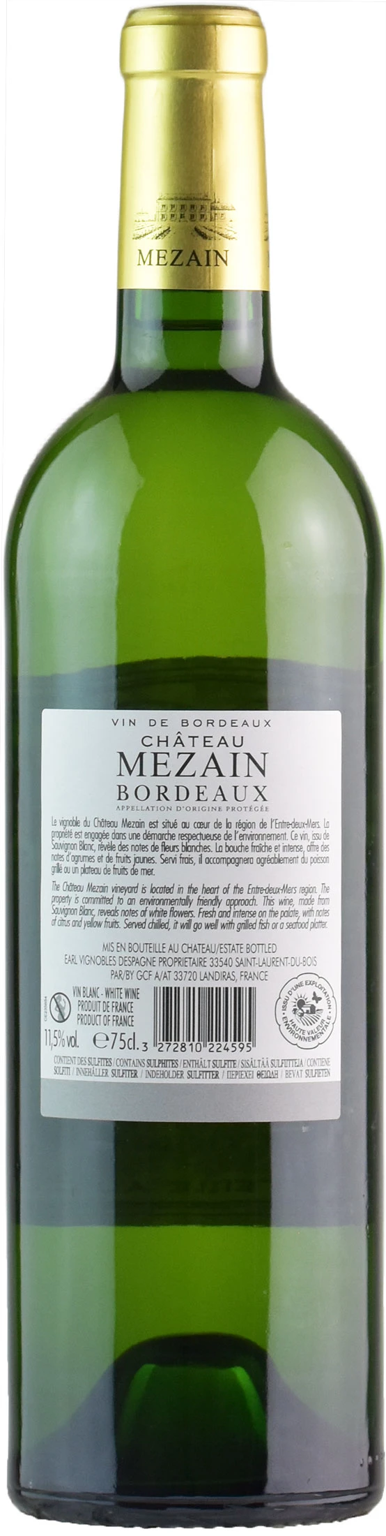 Chateau mezain bordeaux sauvignon blanc 2020 - xtrawine CN